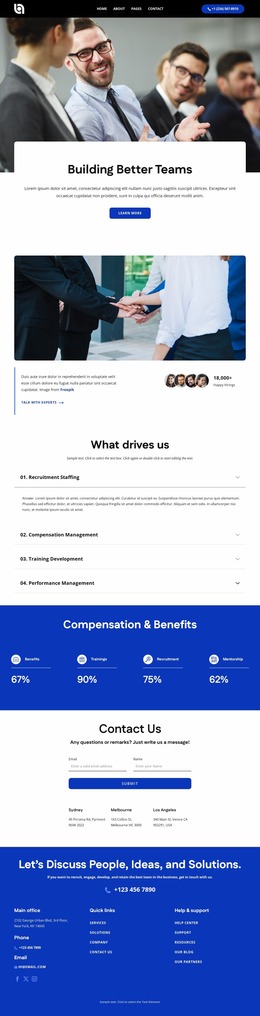 Recruitment FAQ - Website Mockup by Nicepage