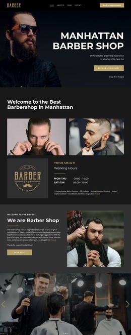 Manhattan barber studio HTML Template