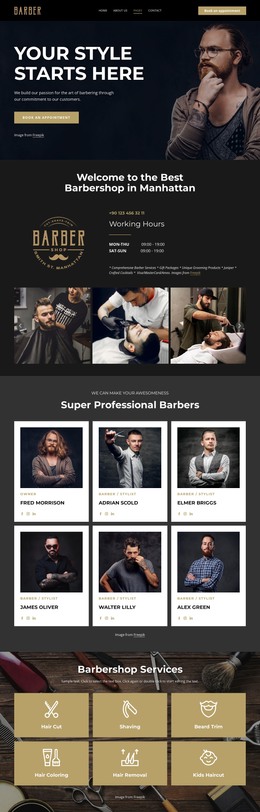 A creative barber shop - Website Template by Nicepage
