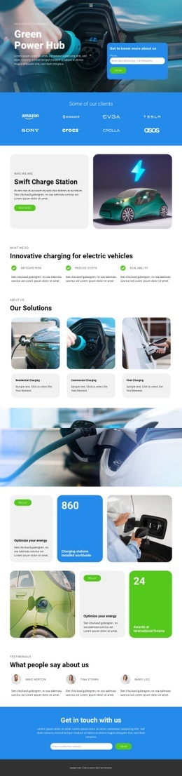 Powering the EV Future Web Page Design