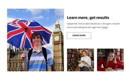 Intensive language courses - One Page Template by Nicepage