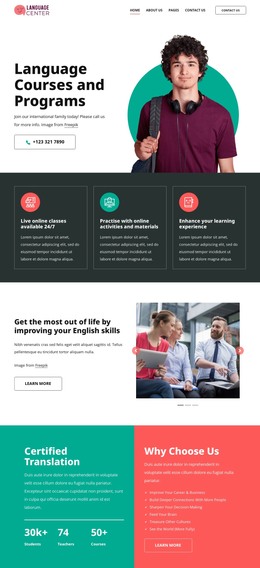Language courses - HTML Template by Nicepage