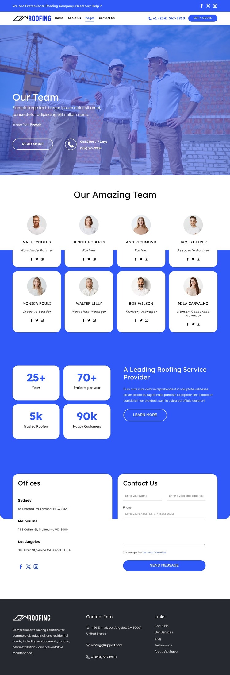 Meet the roofing team - WordPress Theme by Nicepage