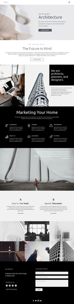 Dynamic architectural design - Template by Nicepage