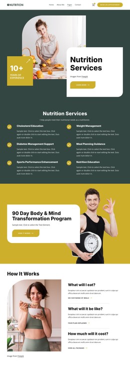 Nutrition services - CSS Template by Nicepage
