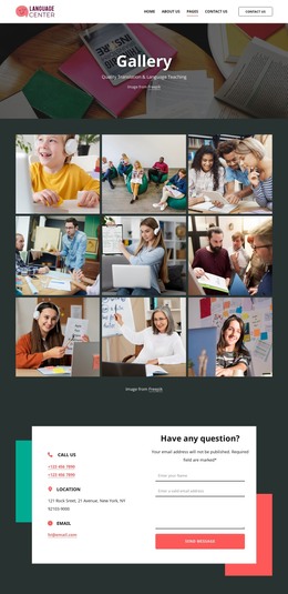 Language center gallery - One Page Template by Nicepage