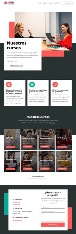Precios del centro de idiomas - Plantilla HTML5 por Nicepage