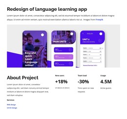 Redesign language learning application - Website Template by Nicepage