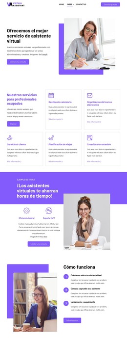 Asistente virtual para tu negocio - Plantilla HTML por Nicepage