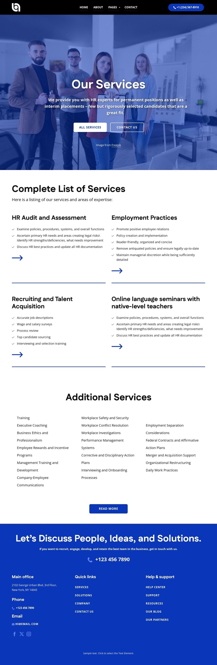 Complete list of services - Template by Nicepage