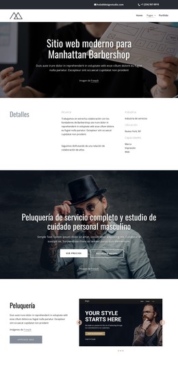 Diseño moderno para barbería. - Plantilla HTML por Nicepage