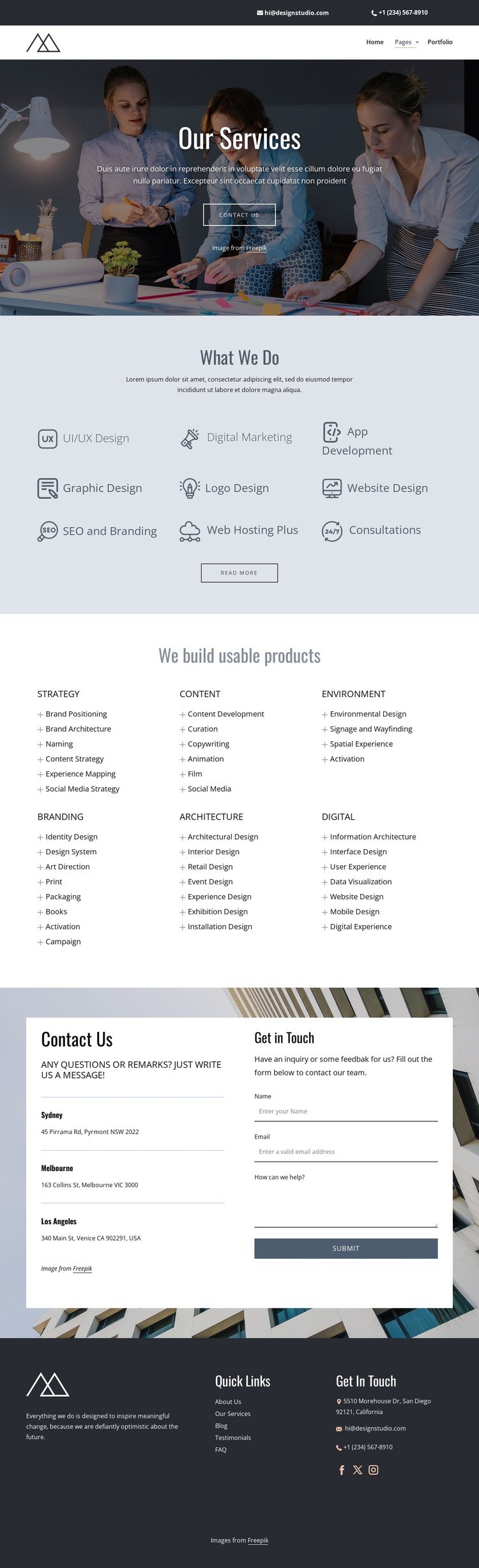 Creative design studio services - Web Page Design by Nicepage