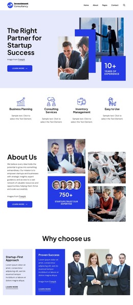 Partner for startup success - HTML Template by Nicepage