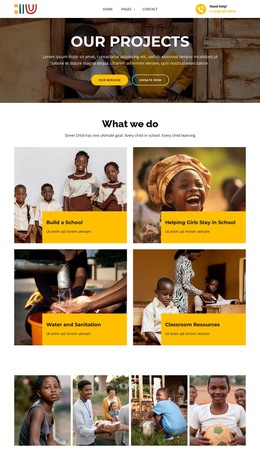 The charity projects - HTML Template by Nicepage