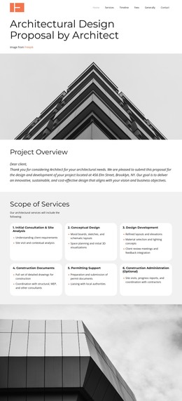 Architectural Services Proposal - Template by Nicepage