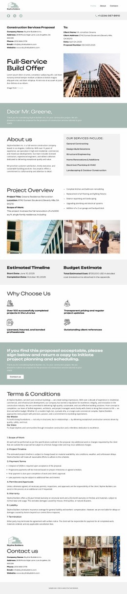 Proposal Web Page Designs | Nicepage