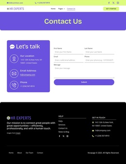 190 Contact Page Templates | Nicepage