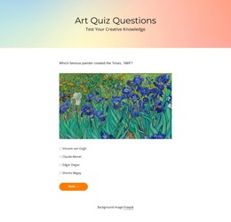 Art quiz challenge - Website Template by Nicepage