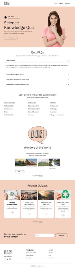 Quiz CSS Templates | Nicepage