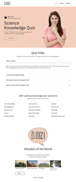 Challenge your scientific knowledge - HTML Template by Nicepage
