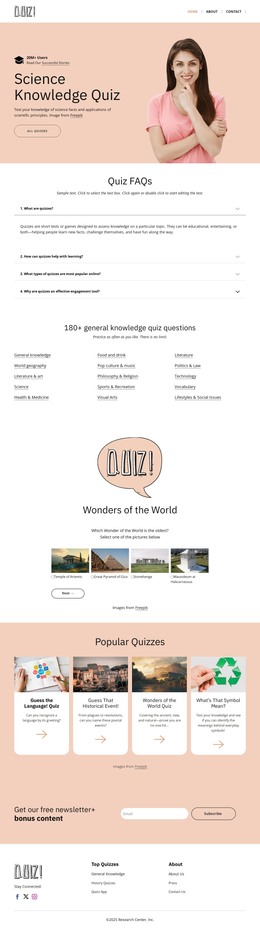 Quiz HTML Templates | Nicepage