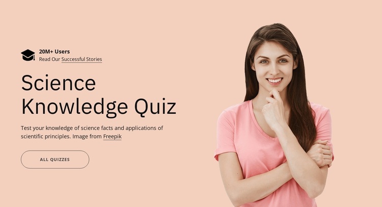 Science knowledge quiz - Template by Nicepage