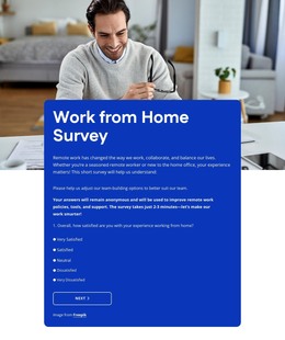 Work from home survey - Website Mockup by Nicepage
