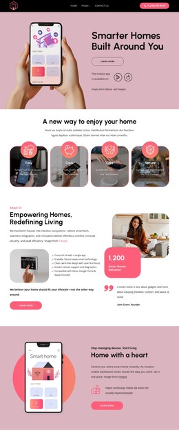 Smarter homes built around you - HTML Template by Nicepage