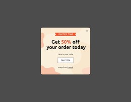 Get 50% off your order today - CSS Template by Nicepage