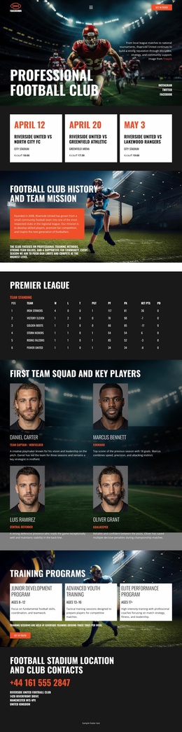 Football Website Templates | Nicepage