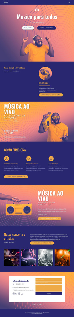 140 Música e Entretenimento Modelos HTML | Nicepage