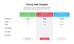 Pricing Website Templates