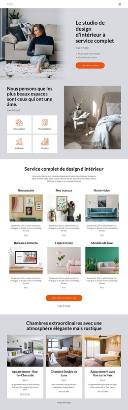 Le studio d'intérieur à service complet - Modèle HTML par Nicepage