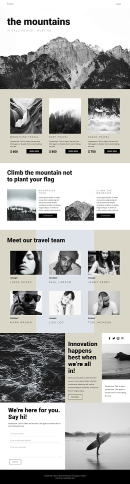 Bandera One Page Templates | Nicepage