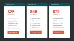 Menus HTML Templates