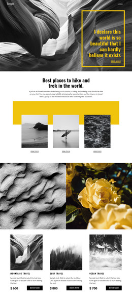 Best world places for travel - HTML Template by Nicepage