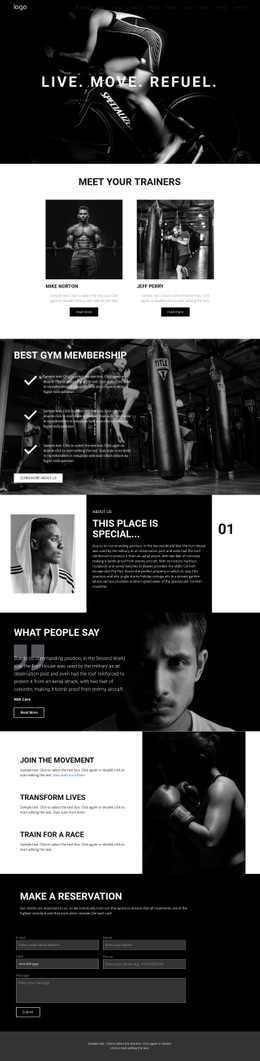 Gym CSS Templates | Nicepage